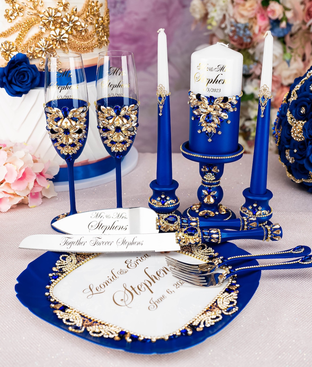Royal blue and gold wedding cakes 60 photos - Astyledwedding.com