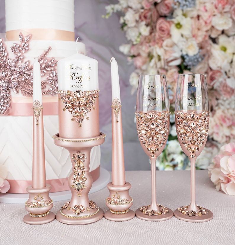 Rose Gold Wedding Flutes for Bride and Groom Rose Gold - Etsy