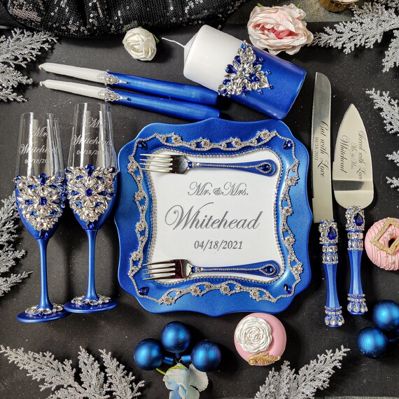 Royal Blue Wedding Decorations Royal Blue Wedding Cake | Etsy