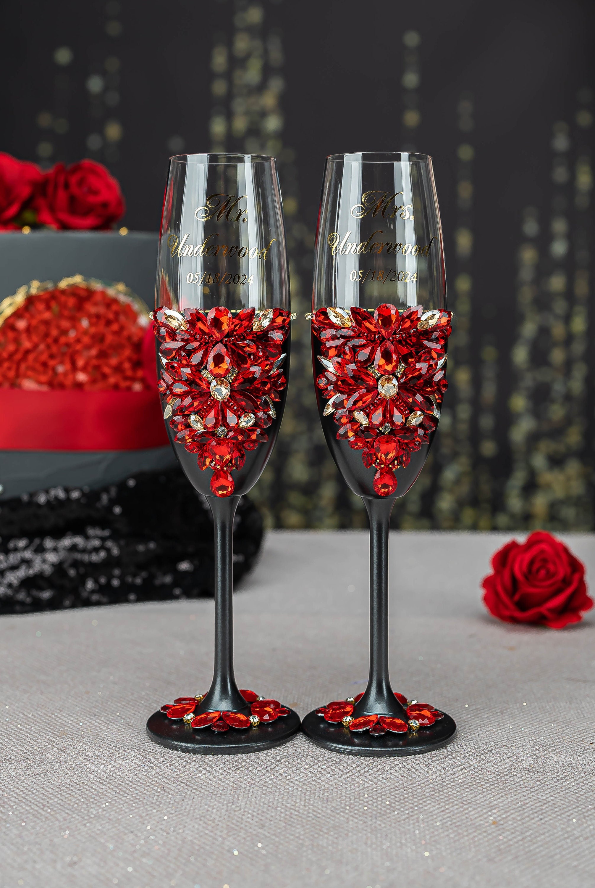 Red and champagne wedding 60 photos - Astyledwedding.com