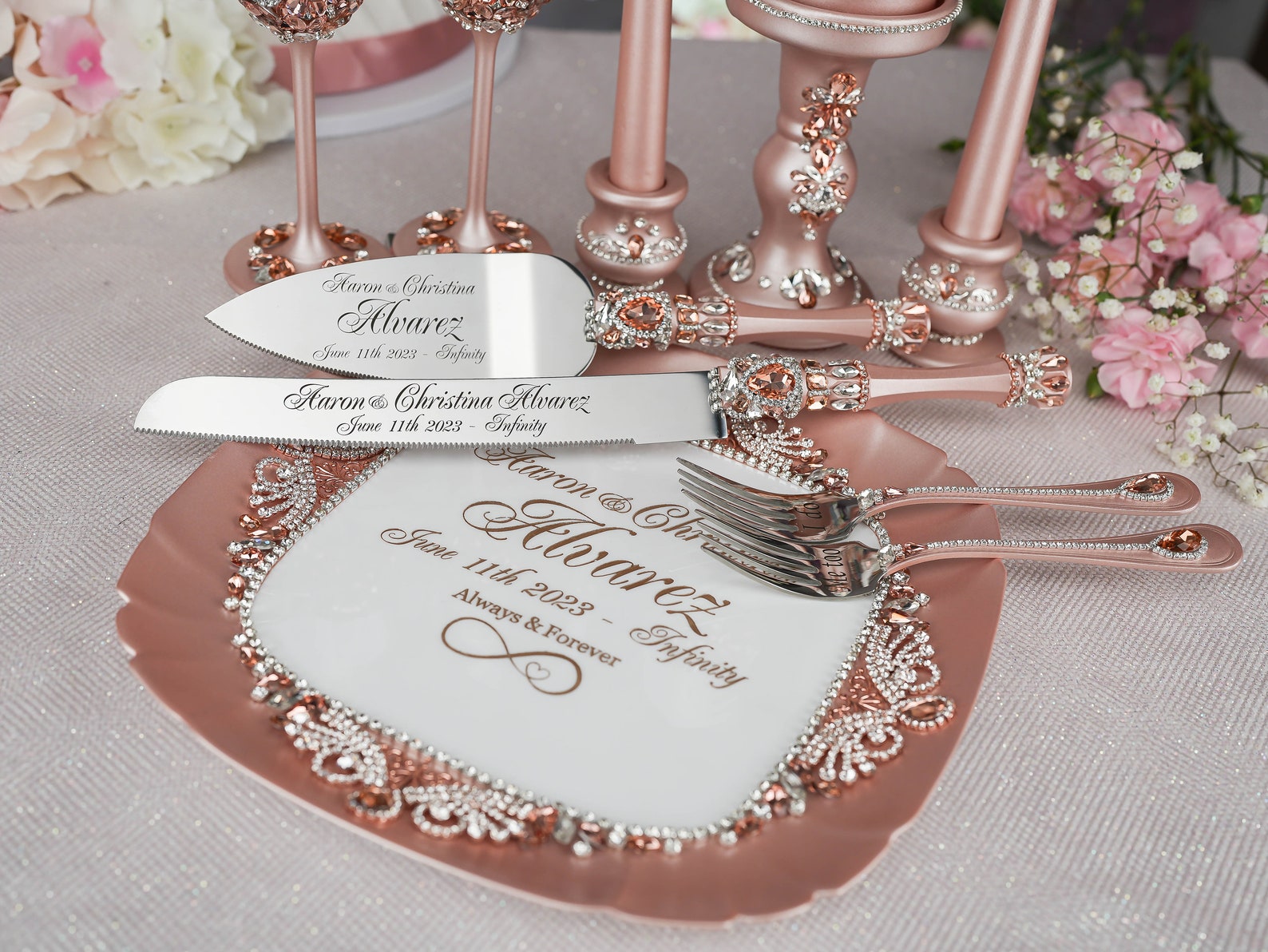 Wedding Unity Candle Set Rose Gold Rose Gold Wedding - Etsy