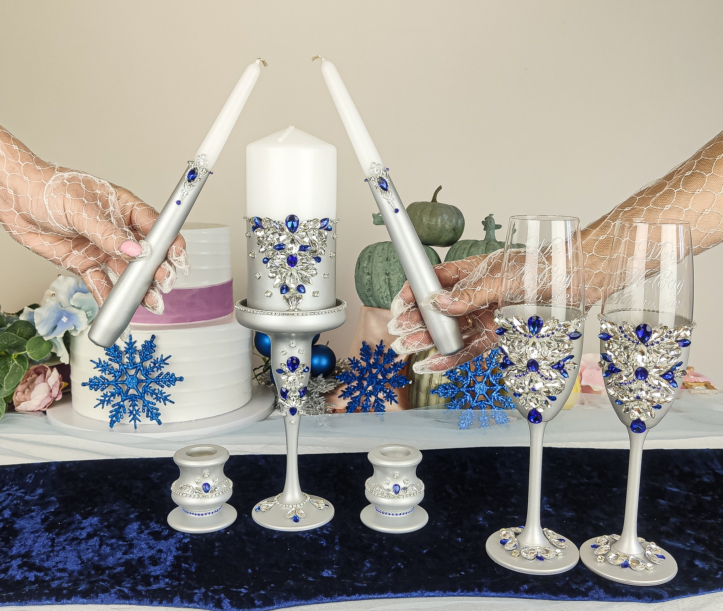 Silver Royal Blue Wedding Silver Blue Wedding Royal Blue and - Etsy