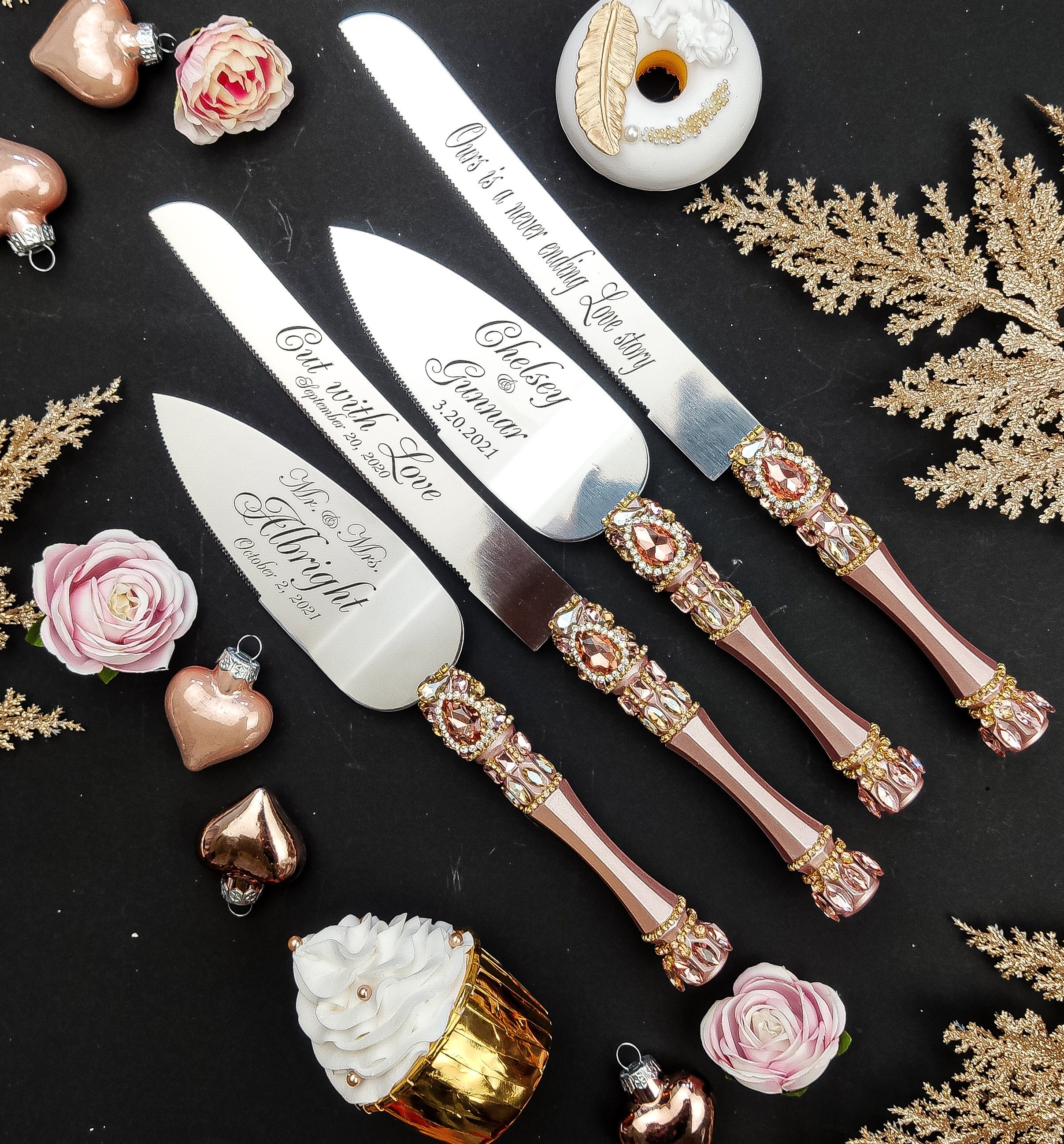 Rose Gold Wedding Flutes for Bride and Groom Rose Gold | Etsy