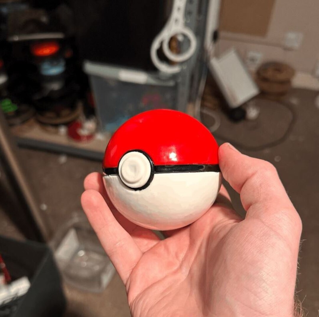 Pokémon Ball 3D Print, Pokeball STL File, Pokeball Cosplay 3D Printer ... Pokémon Ball 3D Print, Pokeball STL File, Pokeball Cosplay 3D Printer ...