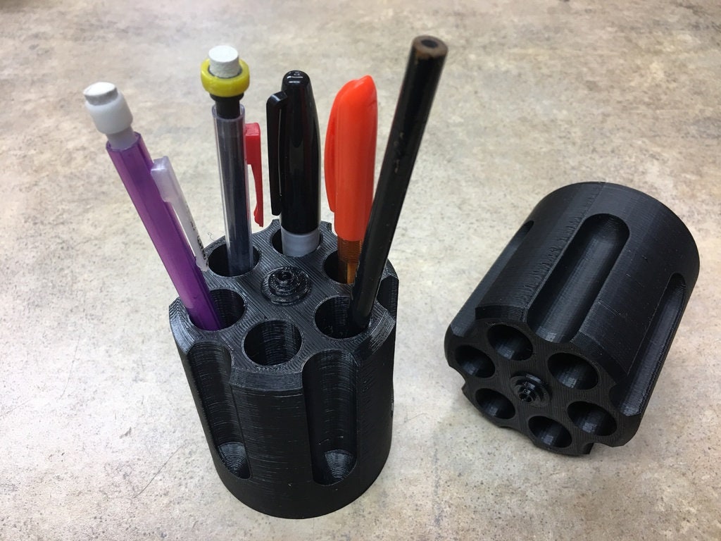 Revolver Pencil Holder 3D Print STL File, 3D Printer File, File for 3D ...
