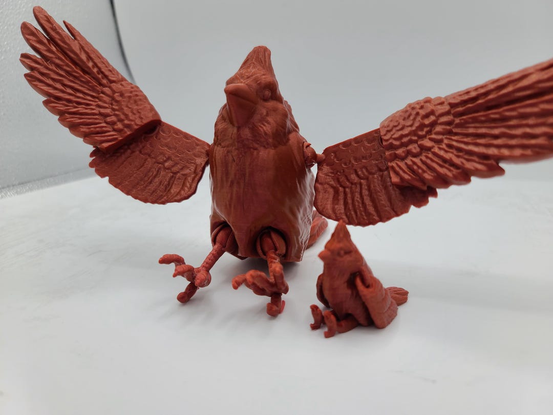 Cardinal Flexi Unique Posable Wings Articulated Full Size or Baby | 3D ...