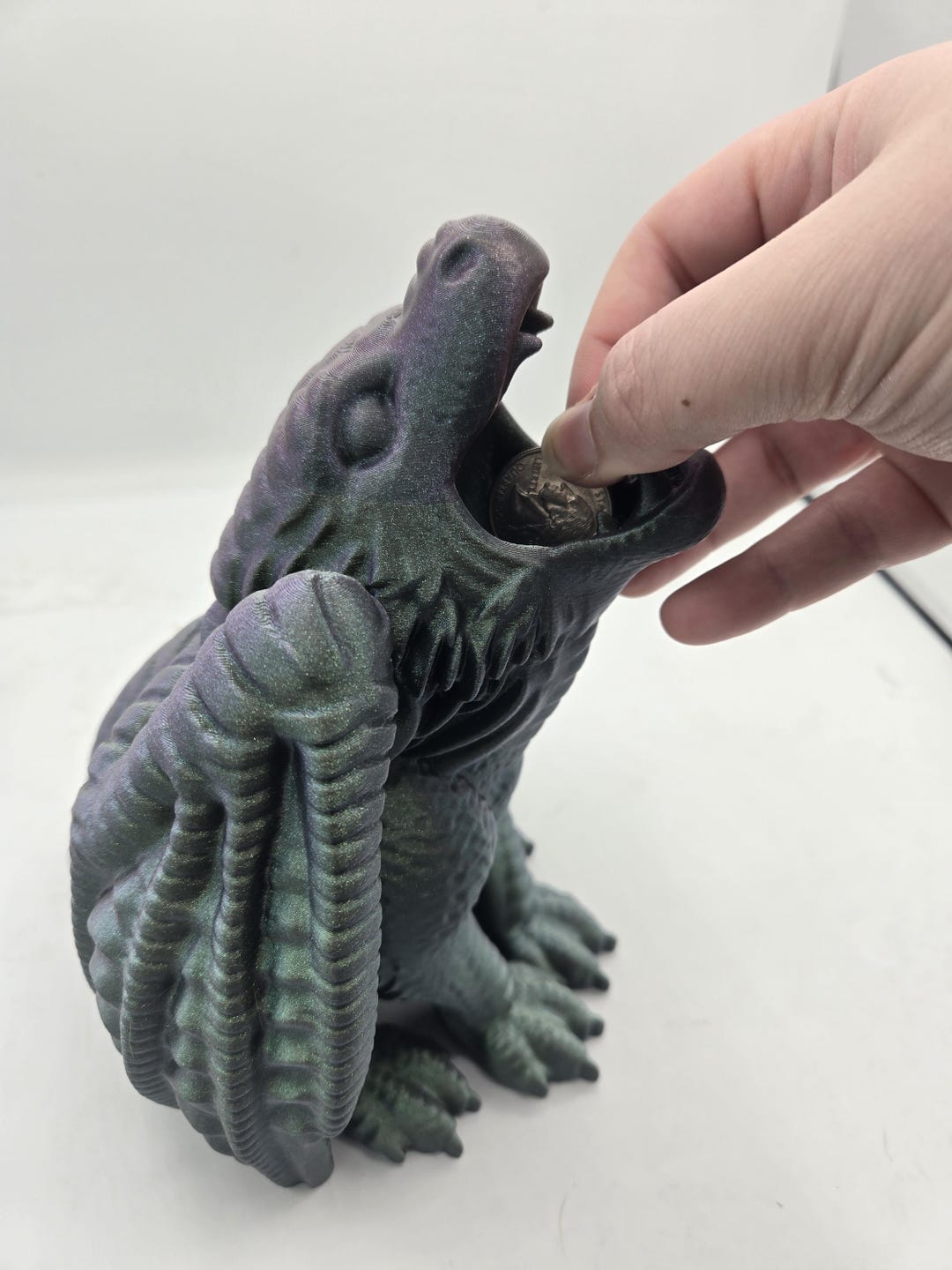 Seated Dragon Coin Bank | 3D Printed Fantasy Treasure Keeper - Etsy