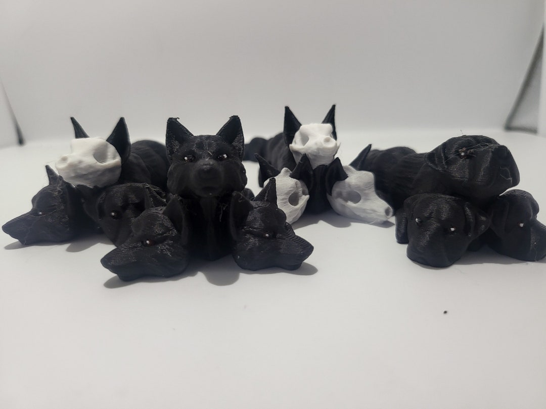 Mini Cerberus Articulated Flexi Four Styles Wolf, Skull, Mastiff/rottie ...