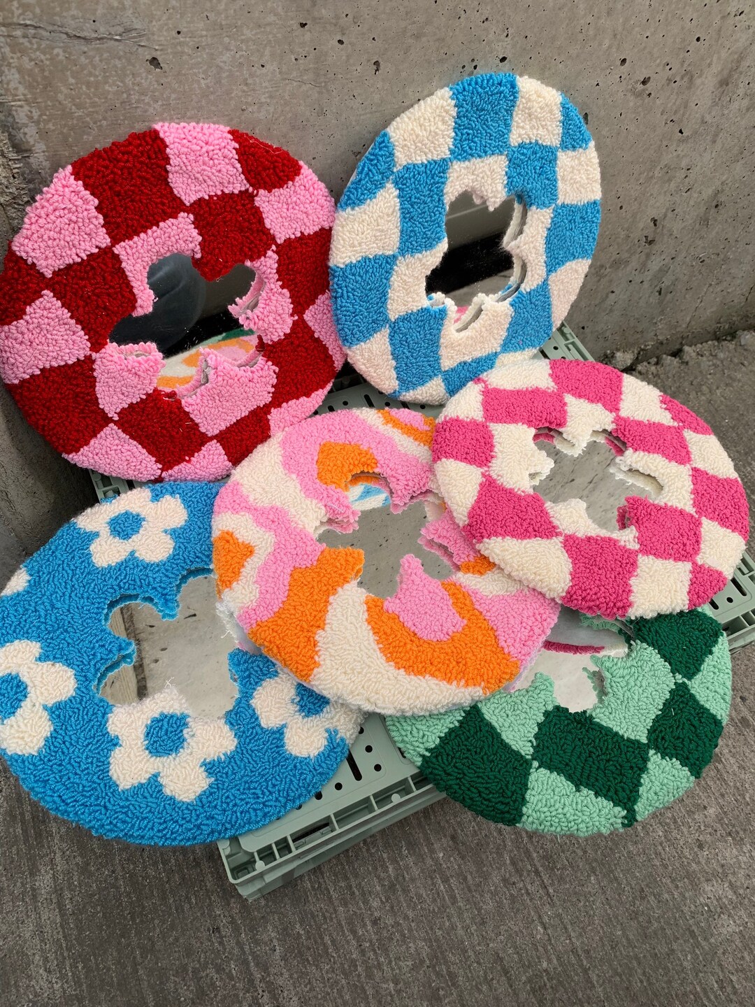 Punch Needle Mirror, Tufted Mirror, Handmade Wall Mirror, Punch Needle Wall Hanging, Gift Mirror ...