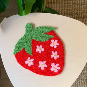 Cute Strawberry Wall Decor Punch Needle Hanging Flowering Strawberry ...