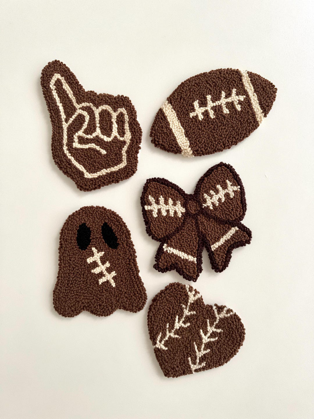 Coasters American Football Mug Rug, Punch Needle Coaster Game Day ...