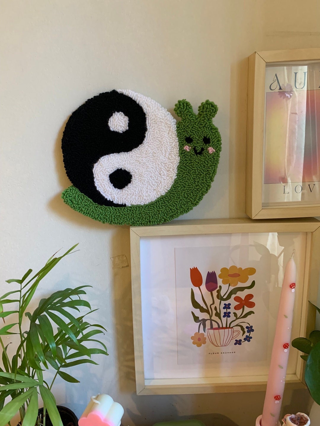 Cute Snail Tufted Wall Art Decor, Punch Needle Wall Accessories ...