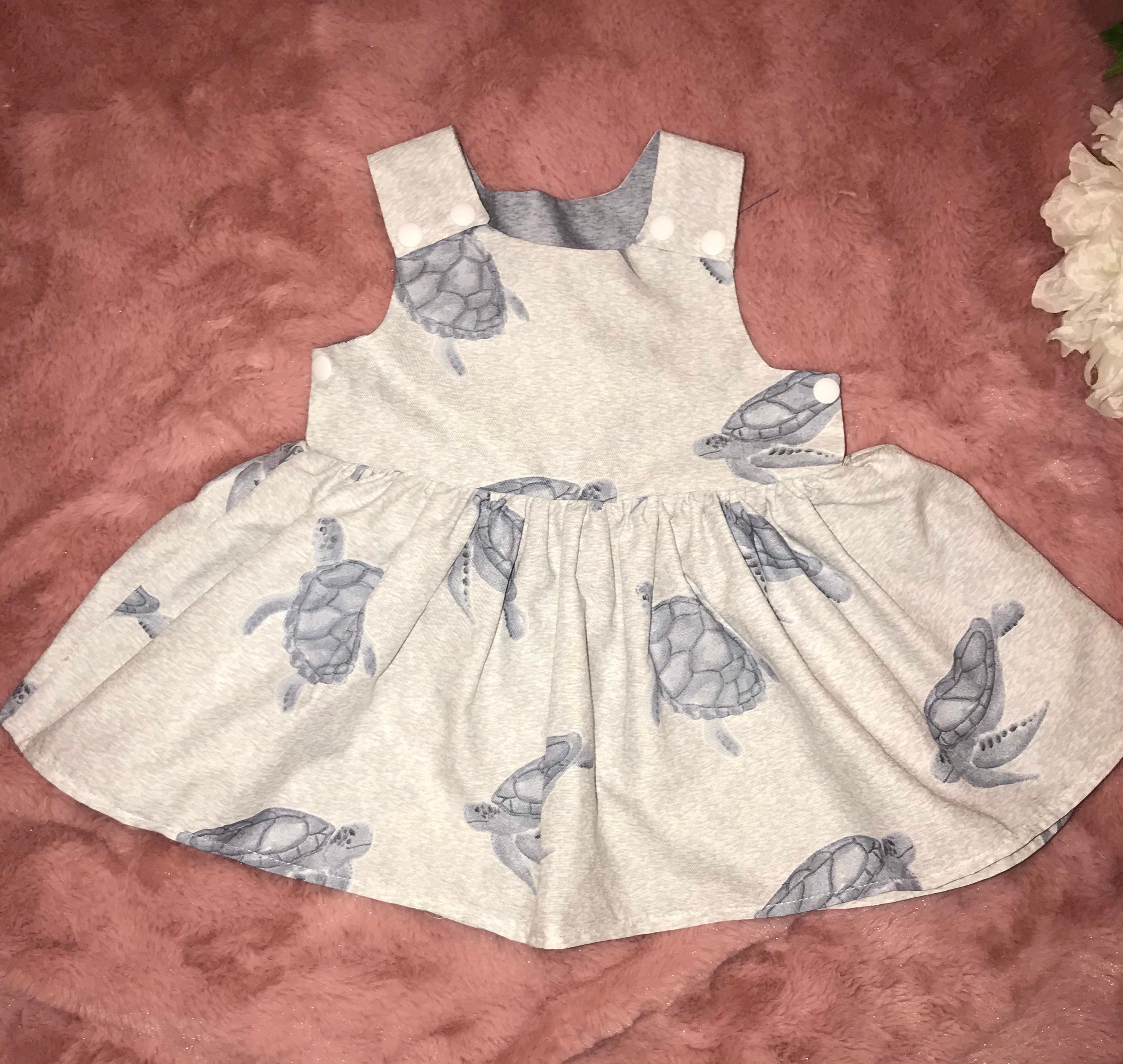 Handmade Unique Blue Turtle Babies Dress - Etsy UK