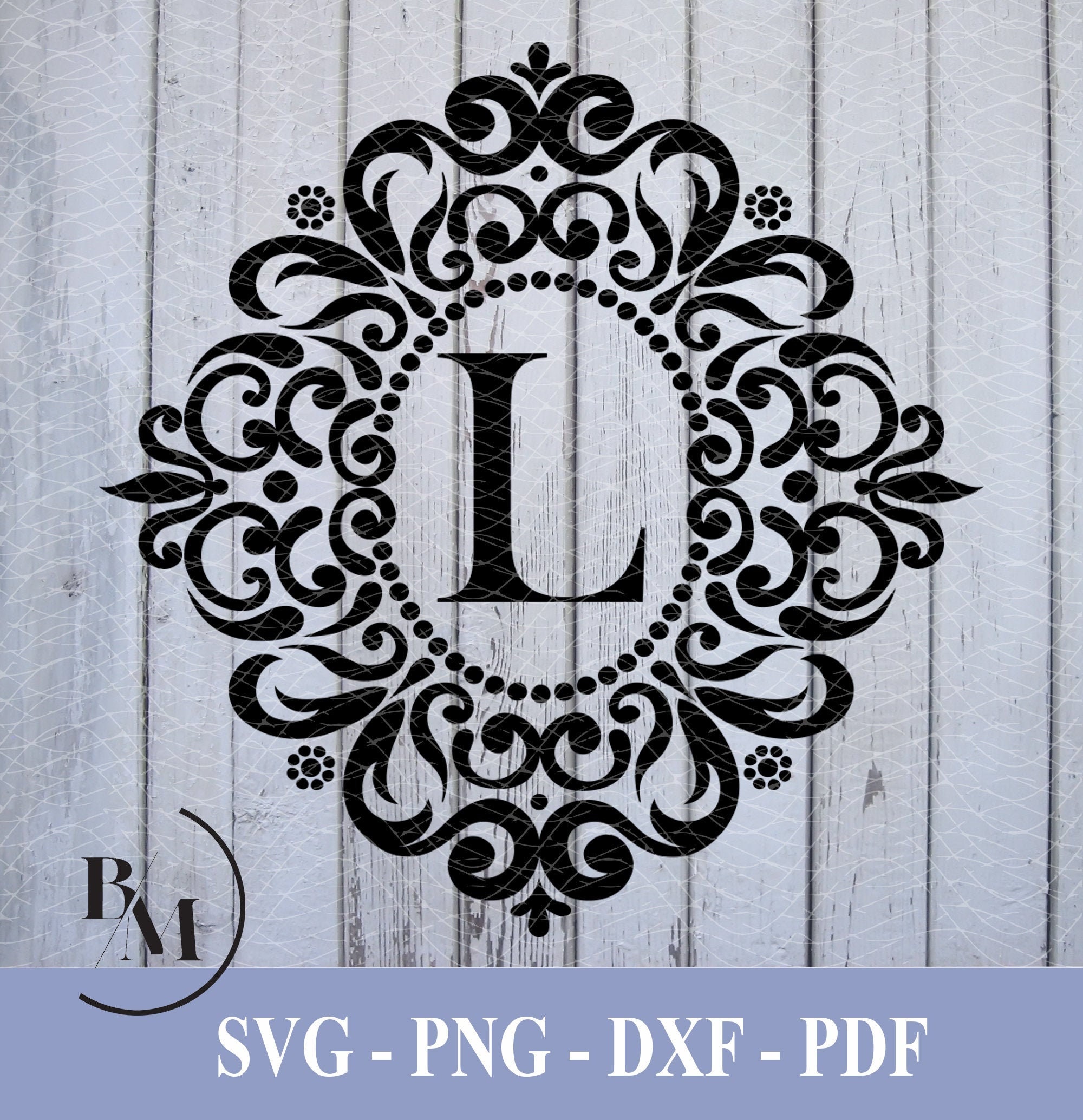 L-monogram Letter Svg Png Pdf Dxf Downloadable File | Etsy