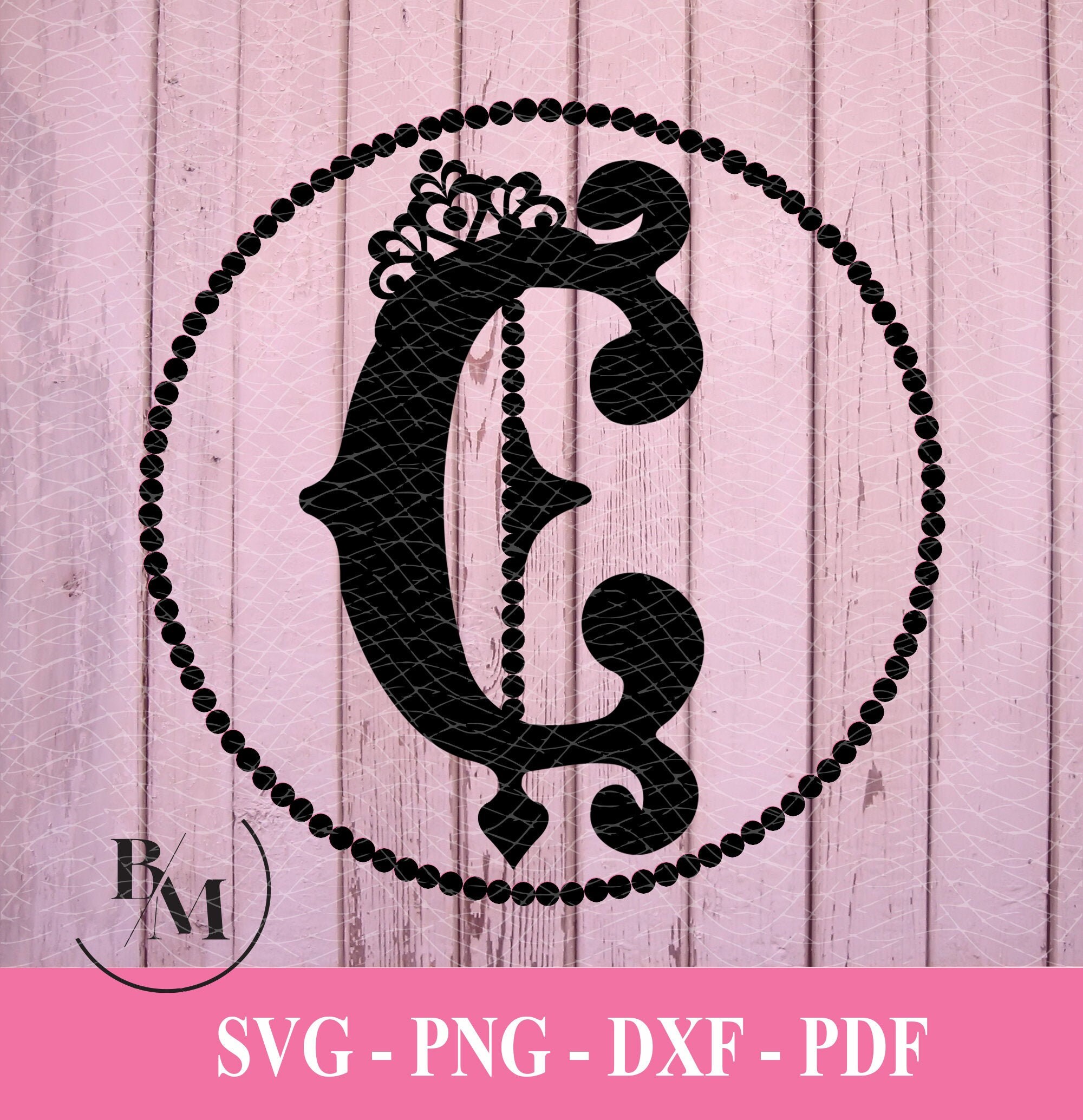 C-monogram Letter Svg Png Pdf Dxf Downloadable File | Etsy