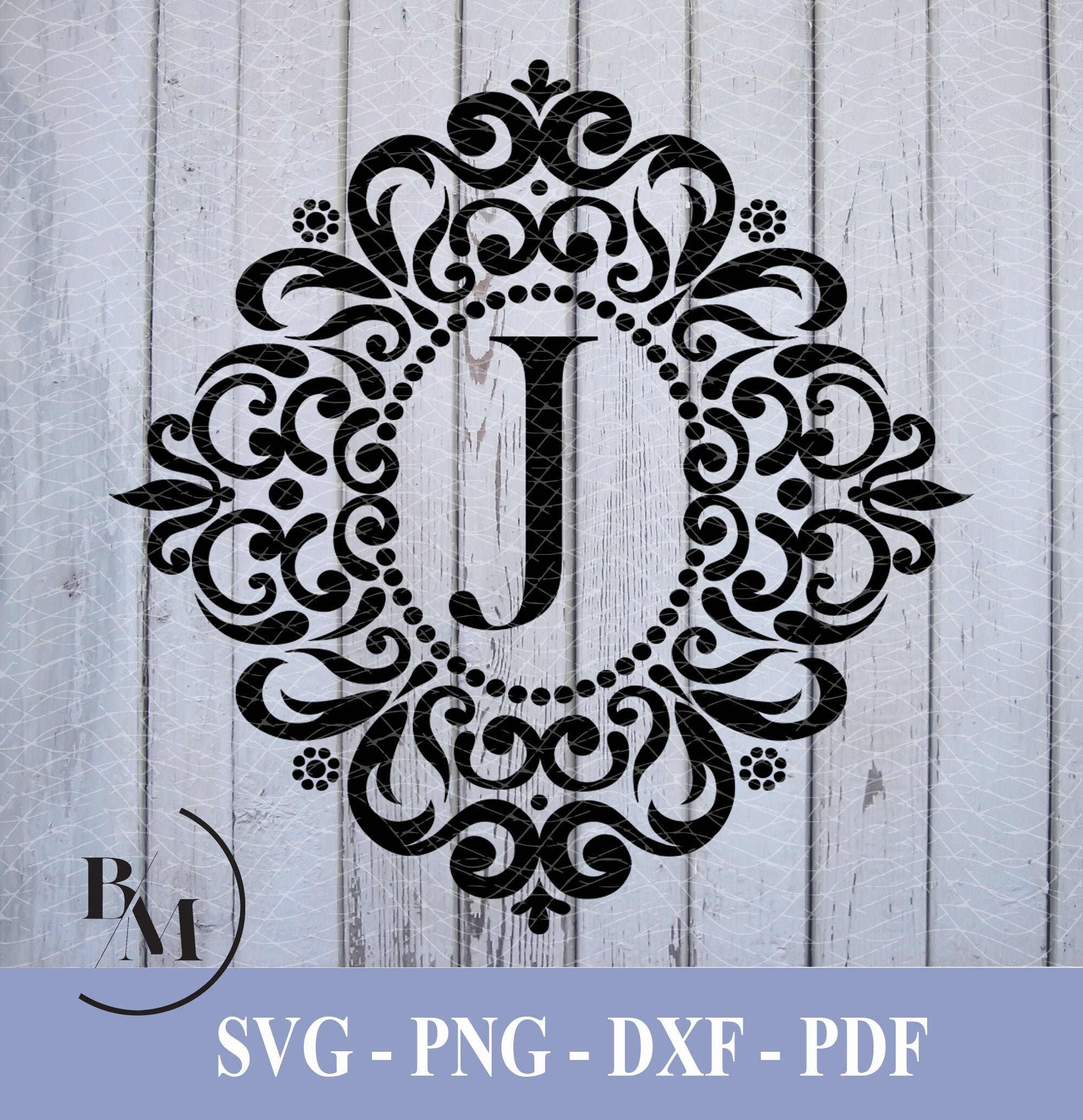 J-monogram Letter Svg Png Pdf Dxf Downloadable File | Etsy
