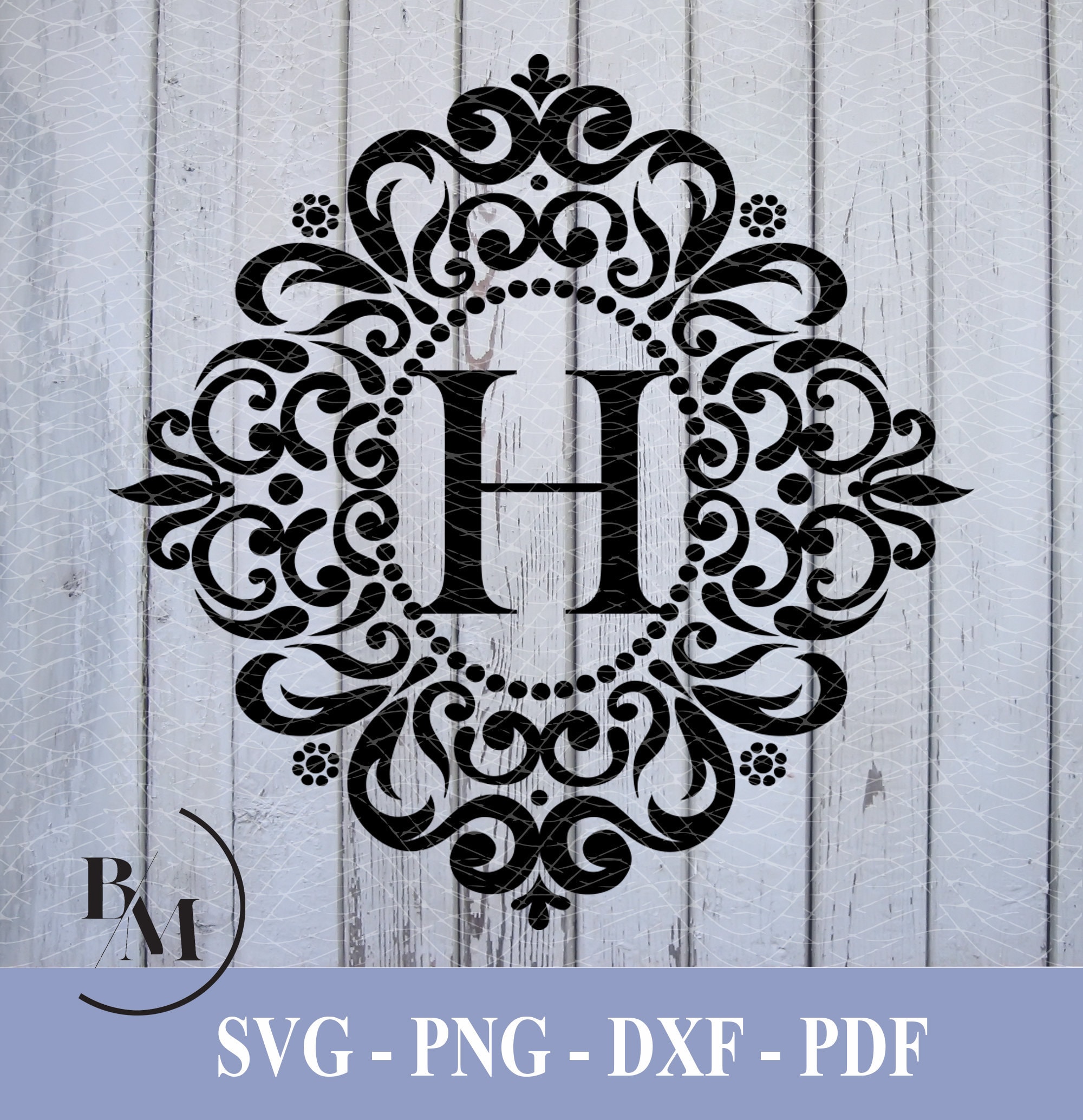 H-monogram Letter Svg Png Pdf Dxf Downloadable File | Etsy