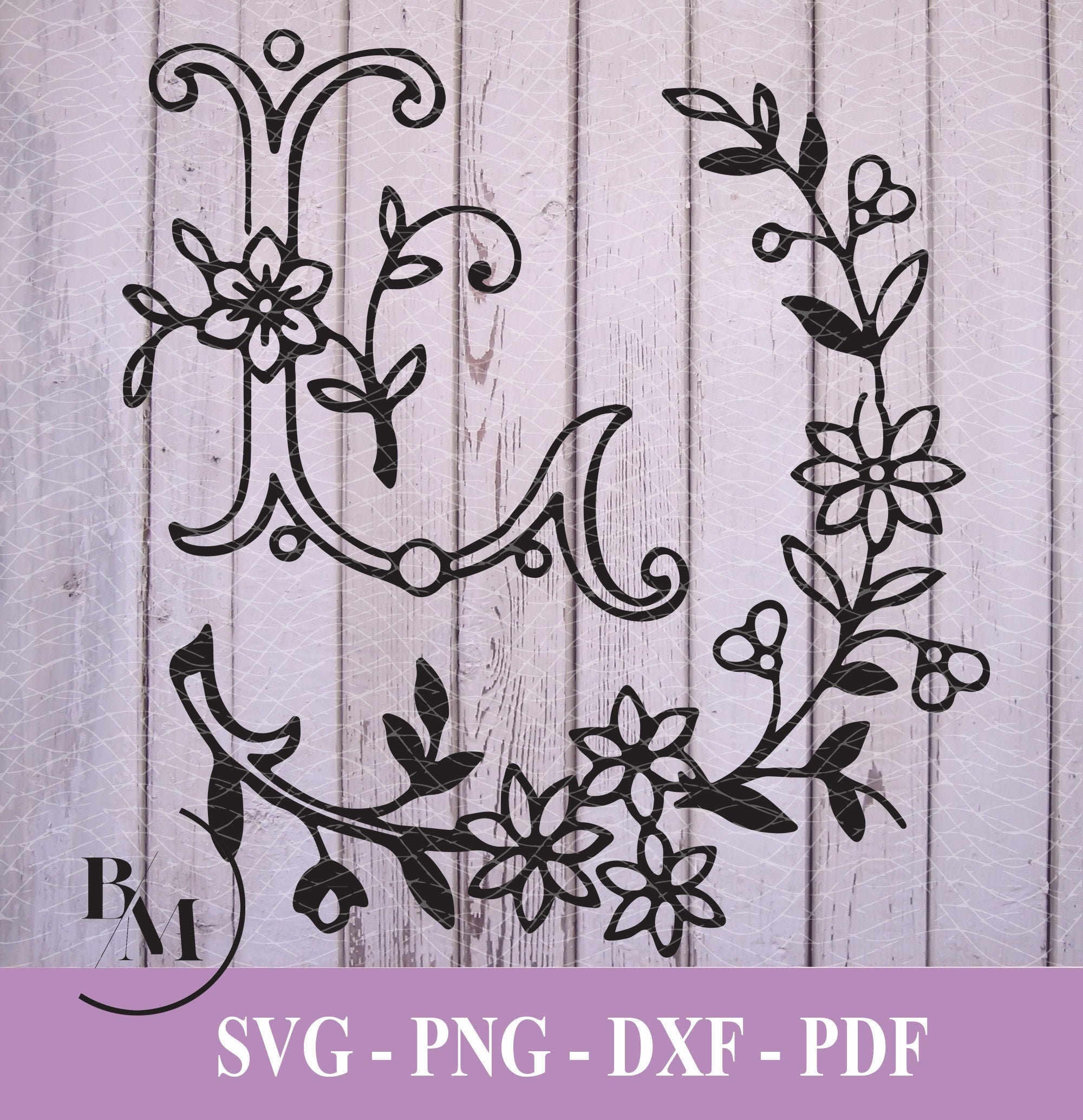 Wall Hangings Home Decor dxf Downloadable File L-Monogram Letter svg ...