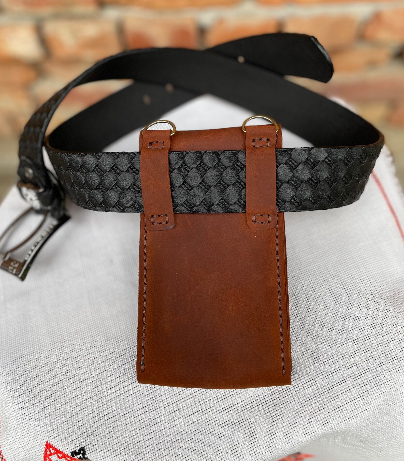 Handmade Leather Mini Phone Bag: iPhone 15 Pro MAX, Wallet & Keychain ...