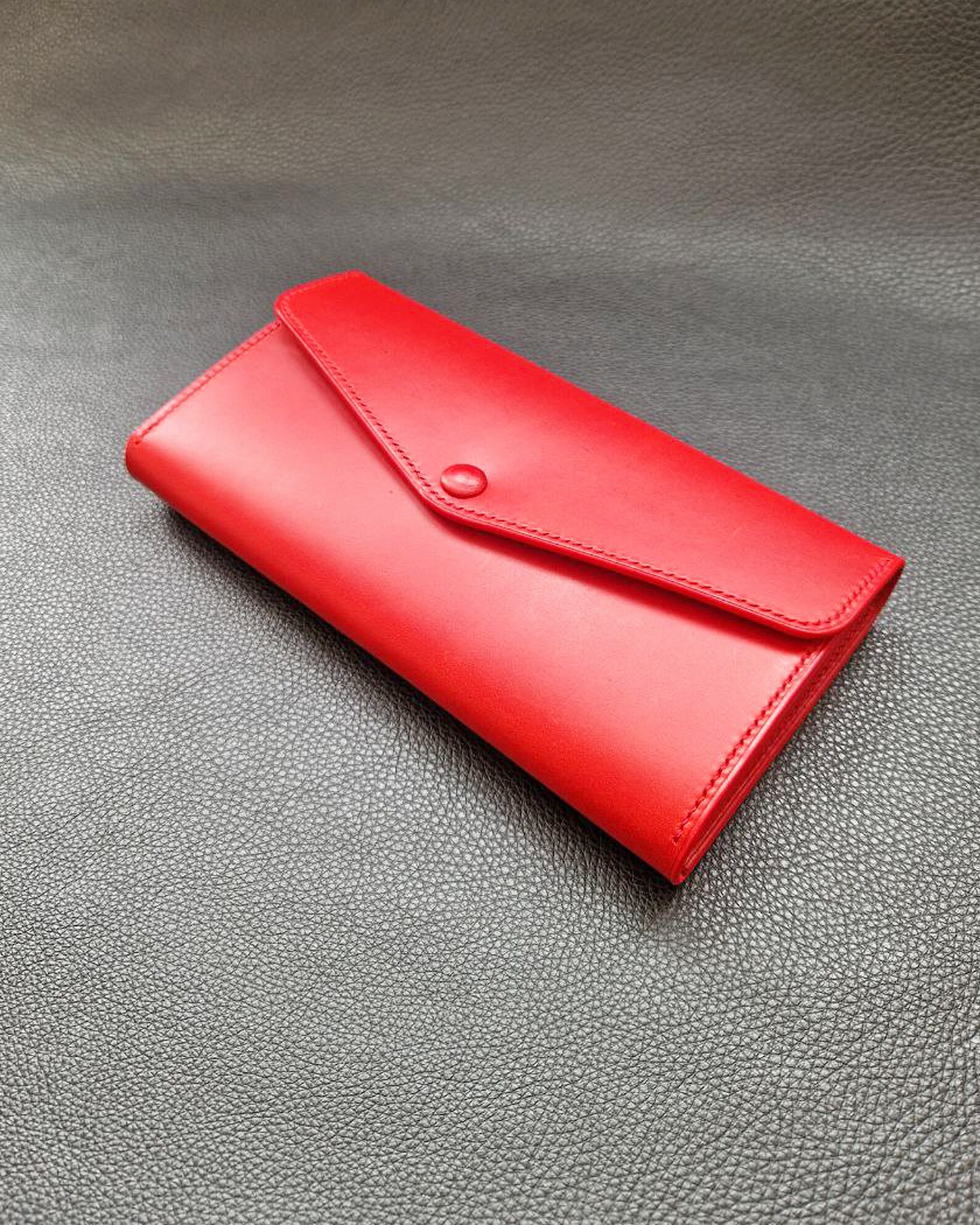 Red Long Leather Wallet - Women's Wallet - Red Clutch - a Gift for Her ...