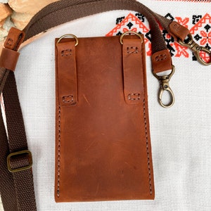 Handmade Leather Mini Phone Bag: iPhone 15 Pro MAX, Wallet & Keychain ...