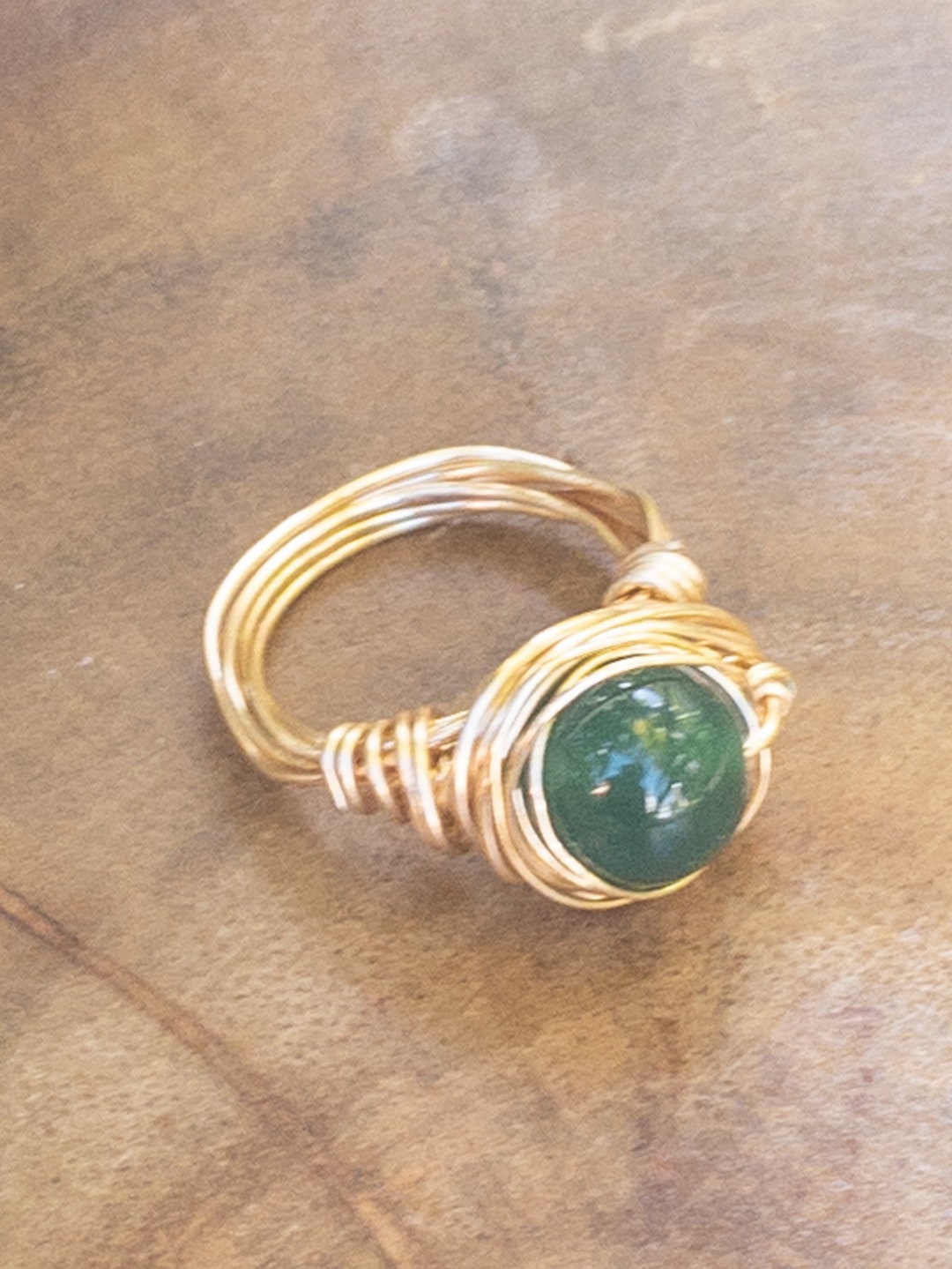 Natural Stone Wire Wrapped Ring, Crystal Ring, Gyemstone Ring, Boho ...