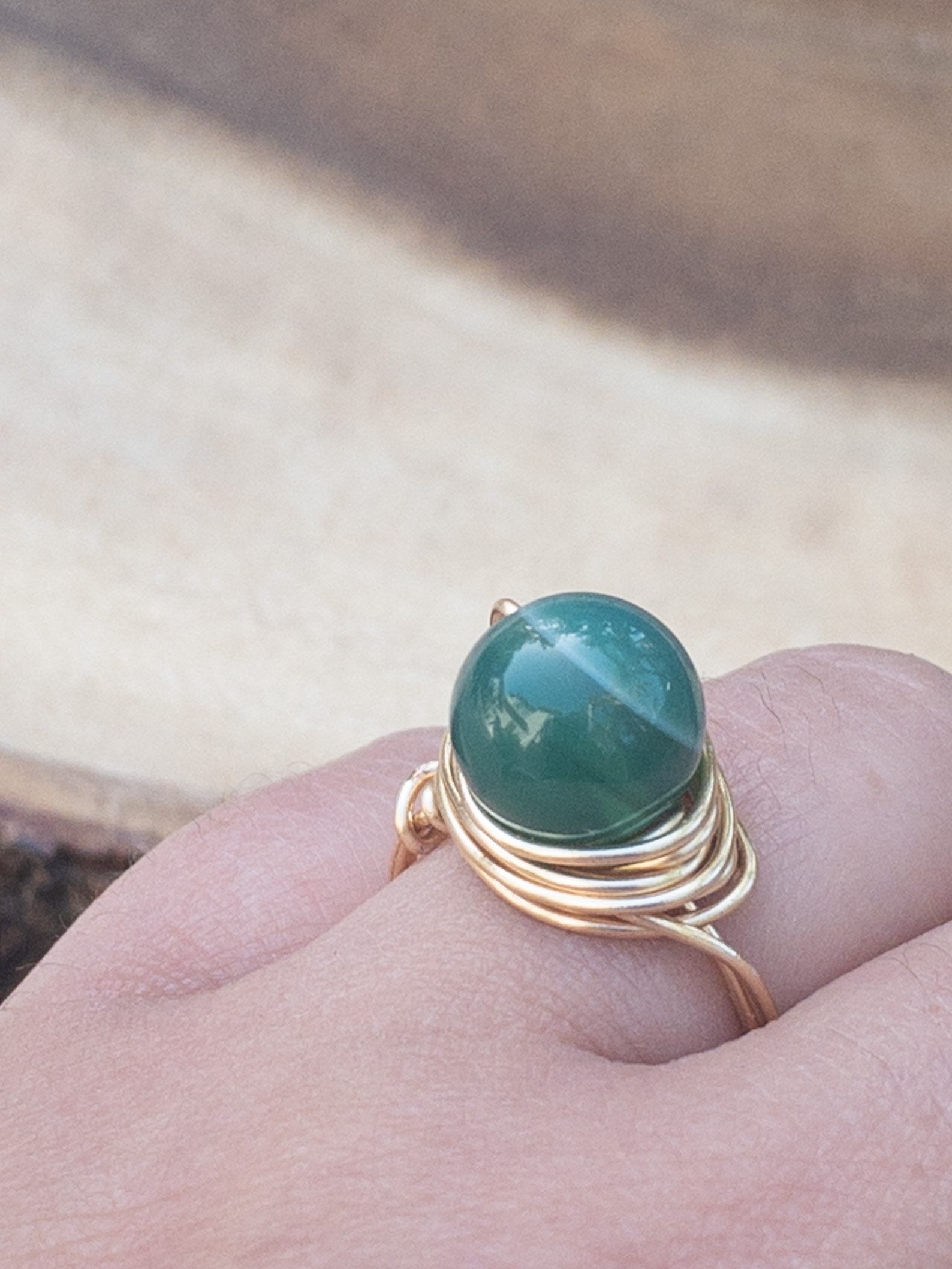 Natural Stone Wire Wrapped Ring, Crystal Ring, Gyemstone Ring, Boho ...