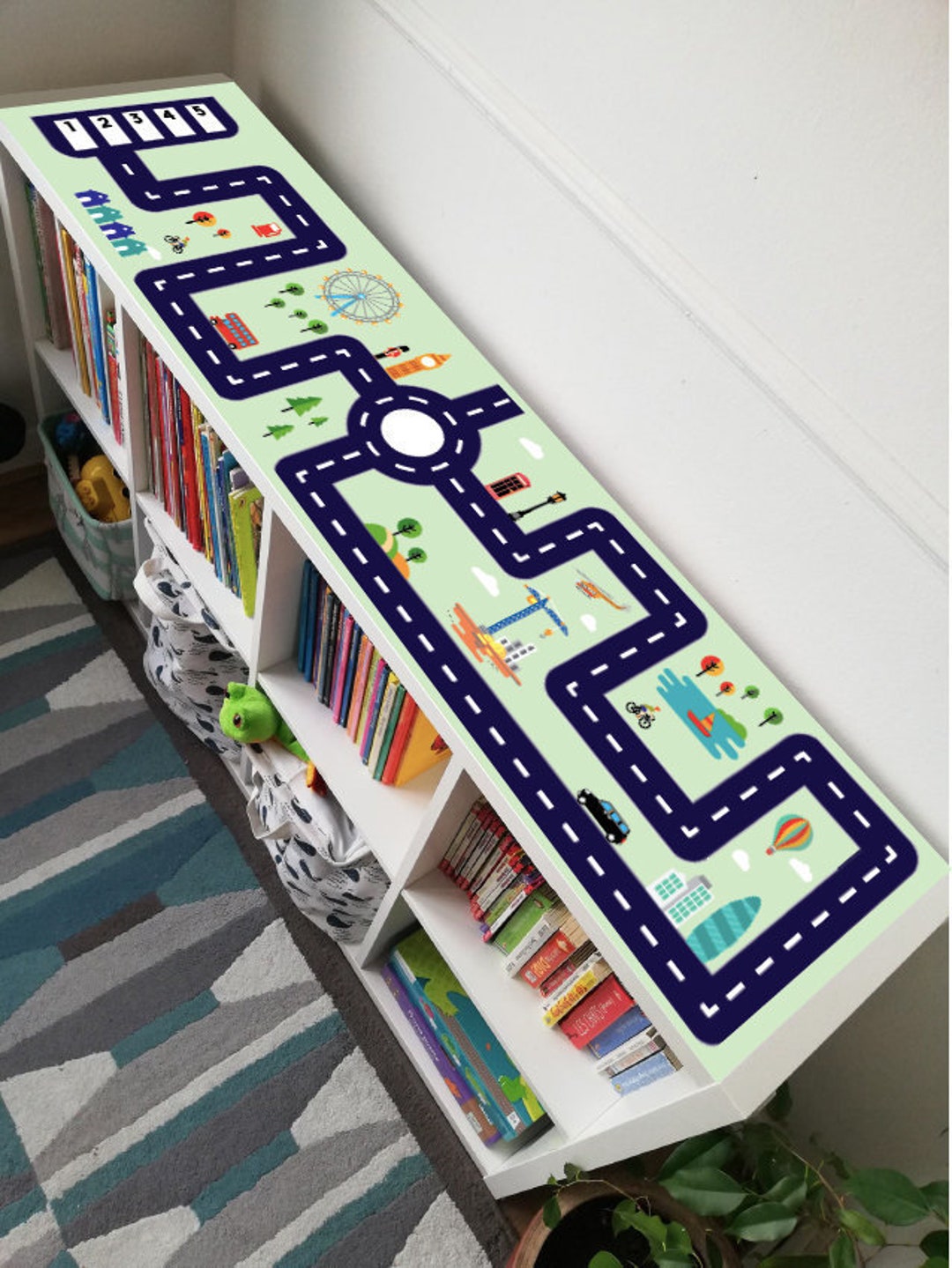 London Road Map Sticker | Children Car Track Decal | Kids Room Decor ...