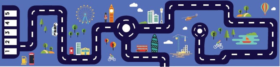 London Road Map Sticker Children Car Track Decal Kids Room - Etsy UK