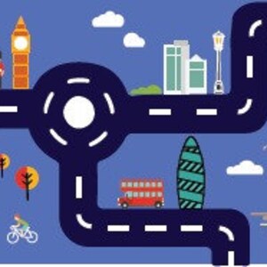 London Road Map Sticker | Children Car Track Decal | Kids Room Decor ...