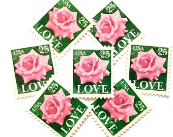 Pink Rose Stamps - Etsy