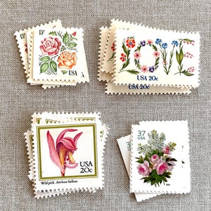 Vintage Unused Pink Floral Love Postage Set 1 Oz. / for 10 Letters ...