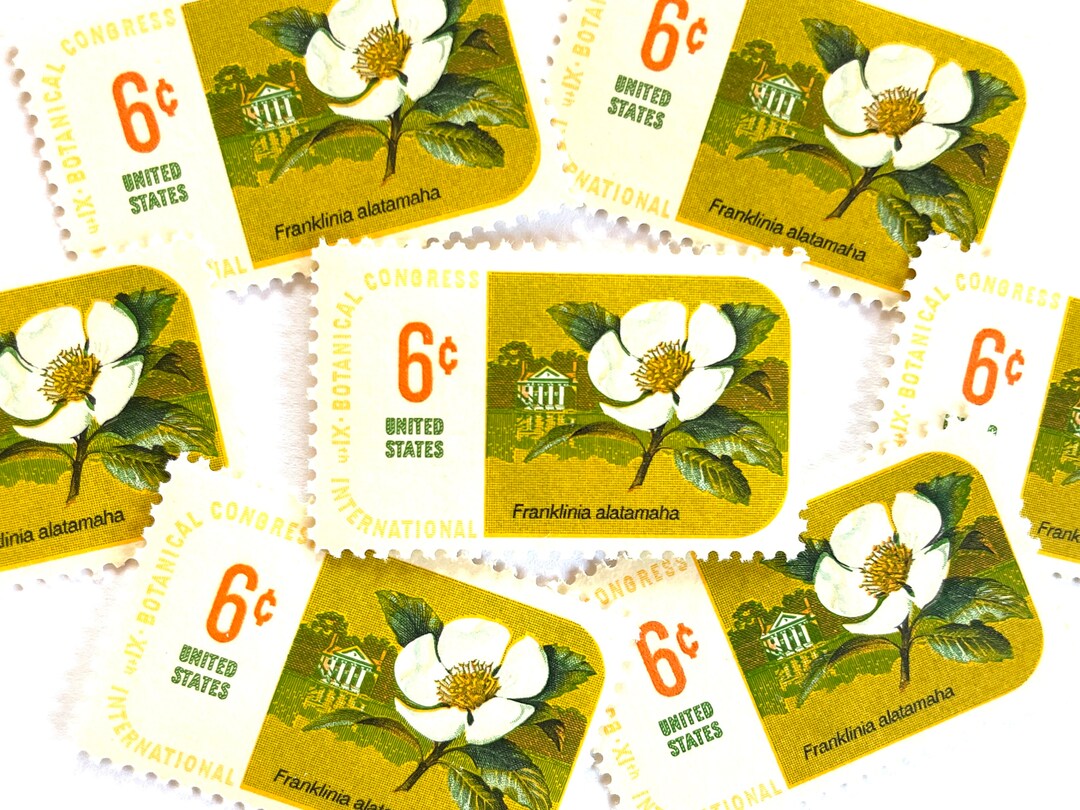 10 Vintage Unused Franklin Tree Stamps / Botanical Congress Flower ...