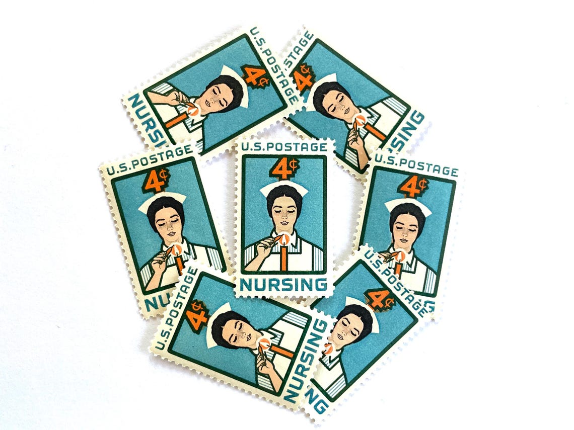 20 Vintage Unused Nursing Mail Stamps / Healthcare Nurse USPS Postage ...