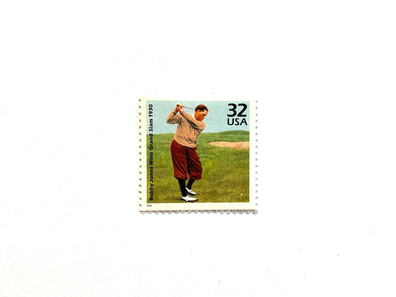 10 Vintage Unused Bobby Jones Stamps / Celebrate the Century 1930 Golf ...