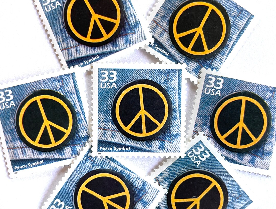 10 Vintage Unused Peace Symbol Stamps / Celebrate the Century 1960 USPS ...