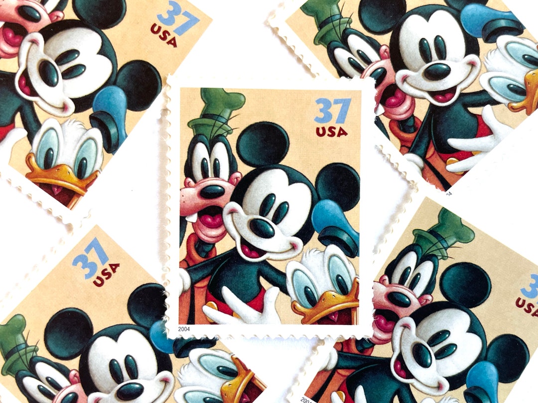 10 Vintage Unused Goofy, Mickey Mouse, and Donald Duck Mail Stamps ...