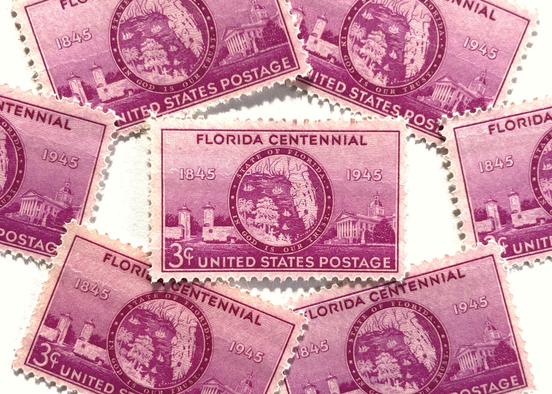 20 Vintage Unused Florida Statehood Centennial Mail Stamps ...