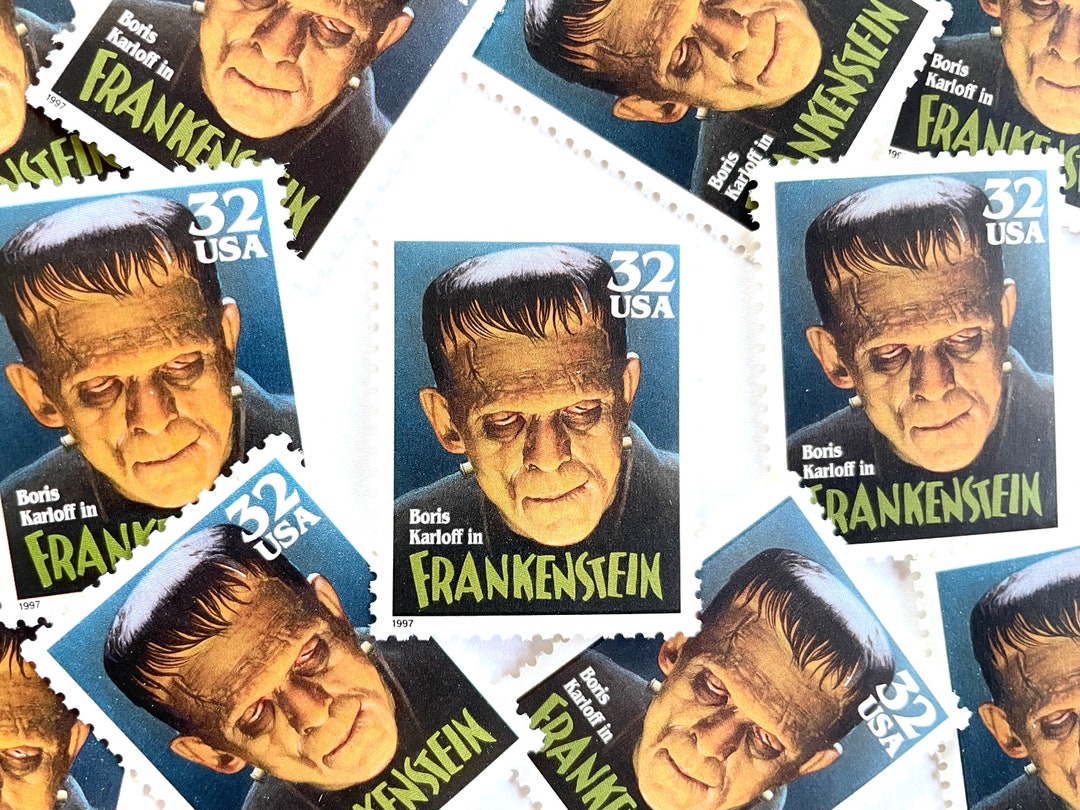 10 Unused Frankenstein Mail Stamps / Halloween Classic Movie Monsters ...