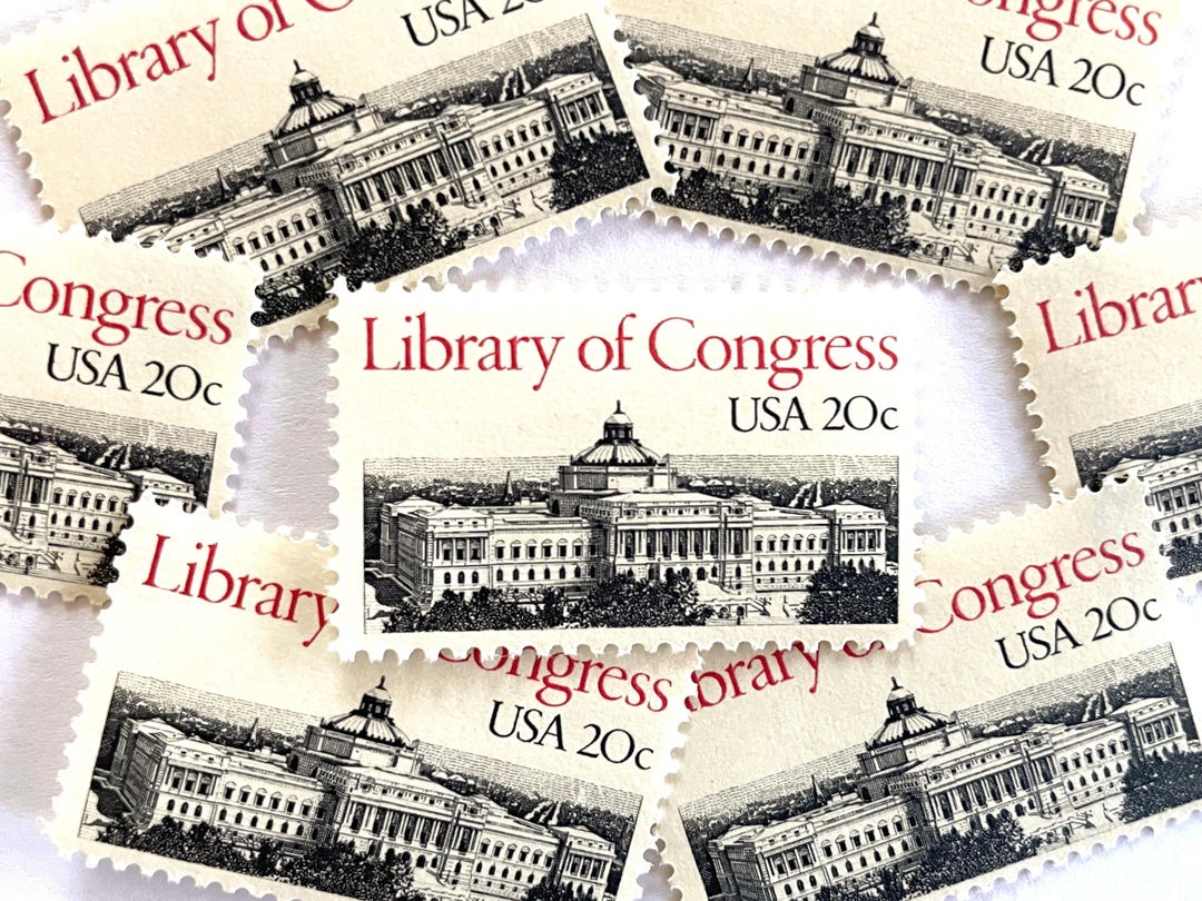20 Vintage Library of Congress Stamps / Washington DC USPS Postage / 20 ...