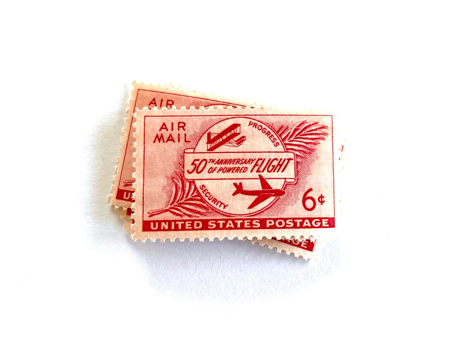 20 Vintage Unused Airmail 50th Anniversary Powered Flight Mail Stamps ...