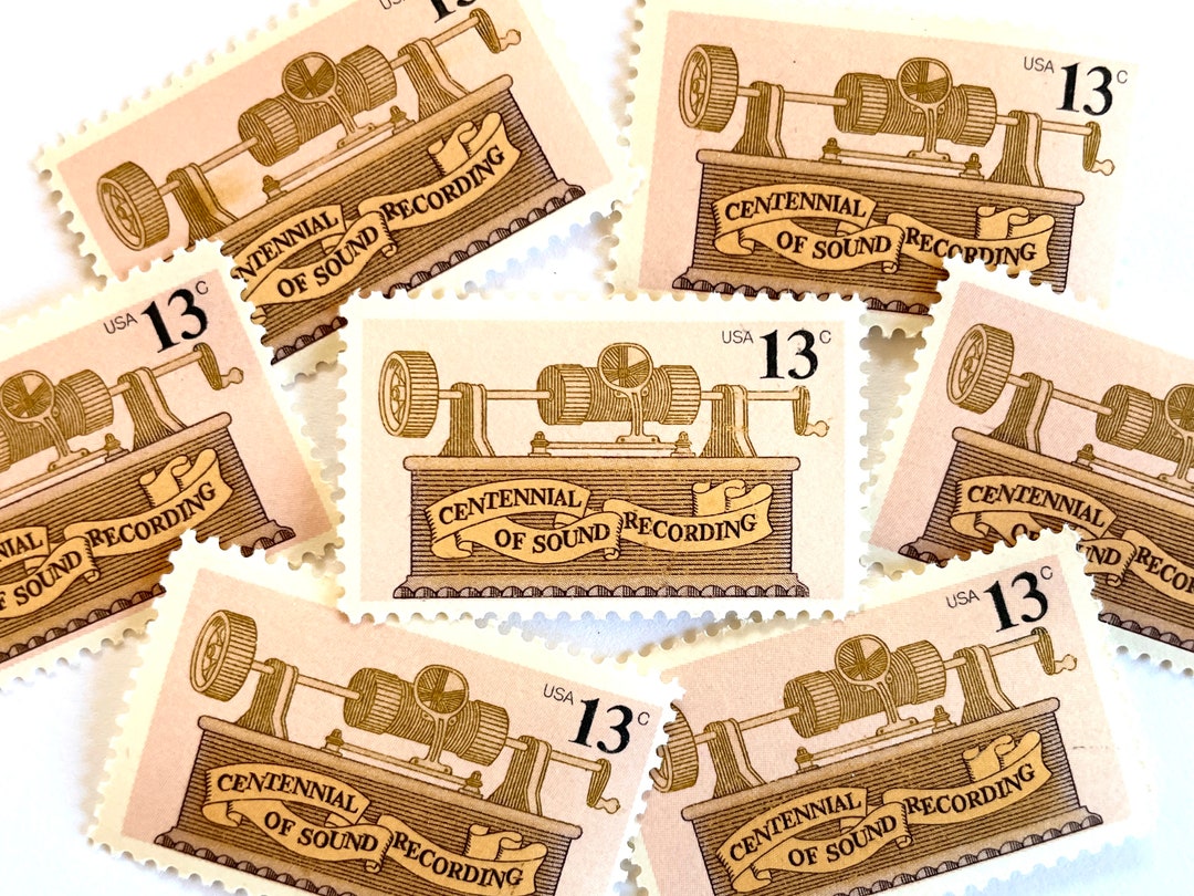 20 Vintage Unused Centennial of Sound Recording Stamps / Phonograph ...