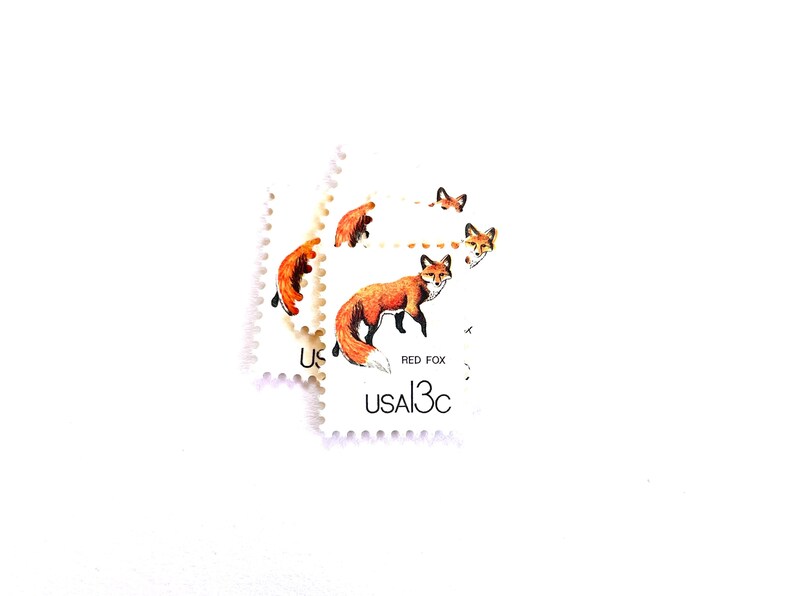 10 Vintage Unused Red Fox Wildlife Stamps / Animal CAPEX USPS Postage ...