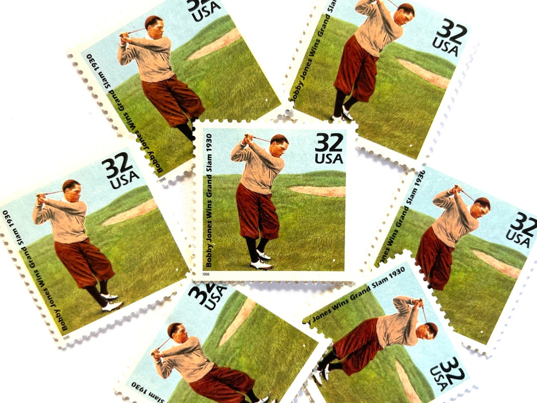 10 Vintage Unused Bobby Jones Stamps / Celebrate the Century 1930 Golf ...