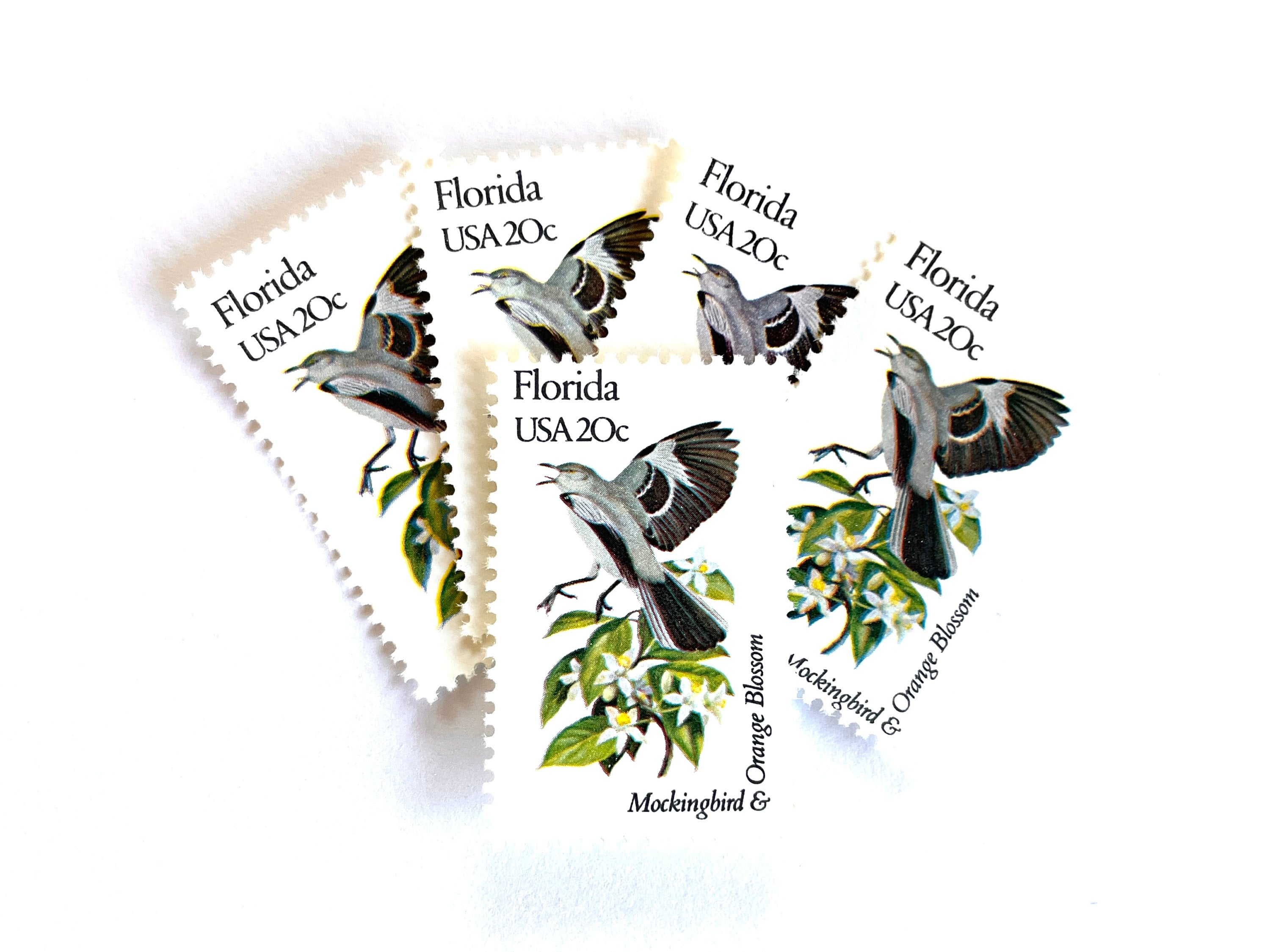 10 Vintage Unused Florida State Bird and Flower Mail Stamps / - Etsy