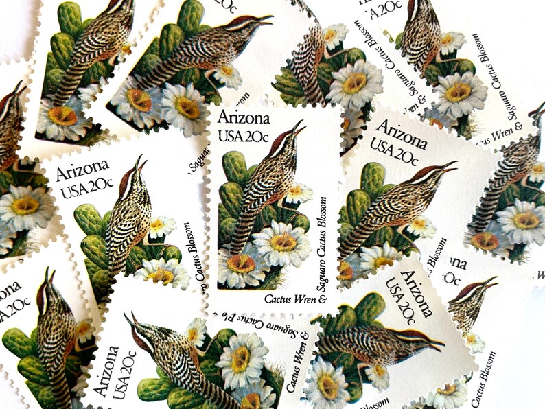 10 Vintage Unused Arizona State Bird and Flower Mail Stamps / - Etsy