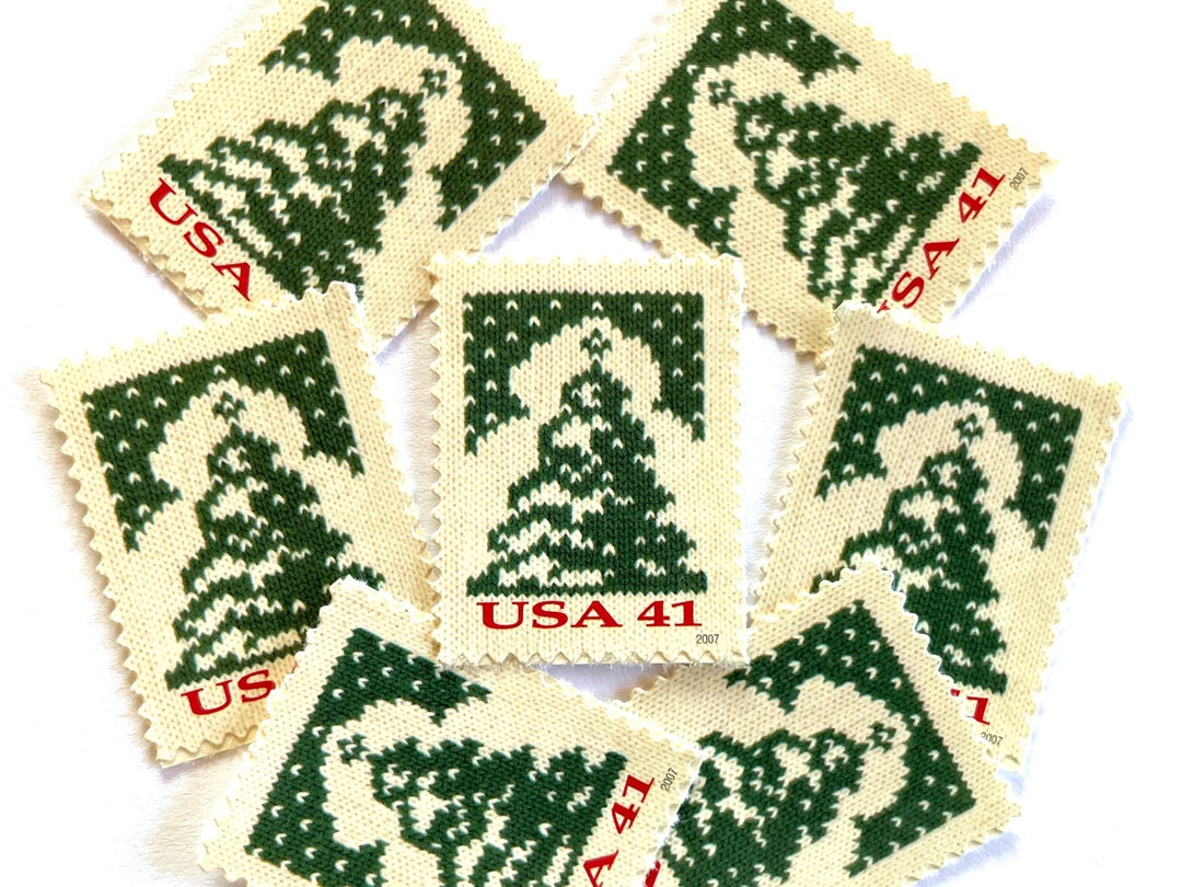 10 Vintage Unused Christmas Tree Holiday Knits Stamps / Holiday USPS ...