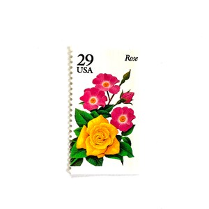 10 Vintage Unused Rose Flower Mail Stamps / Summer Garden Flowers ...