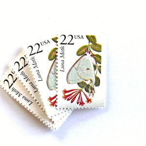 10 Vintage Unused Luna Moth Mail Stamps / North American Wildlife USPS ...