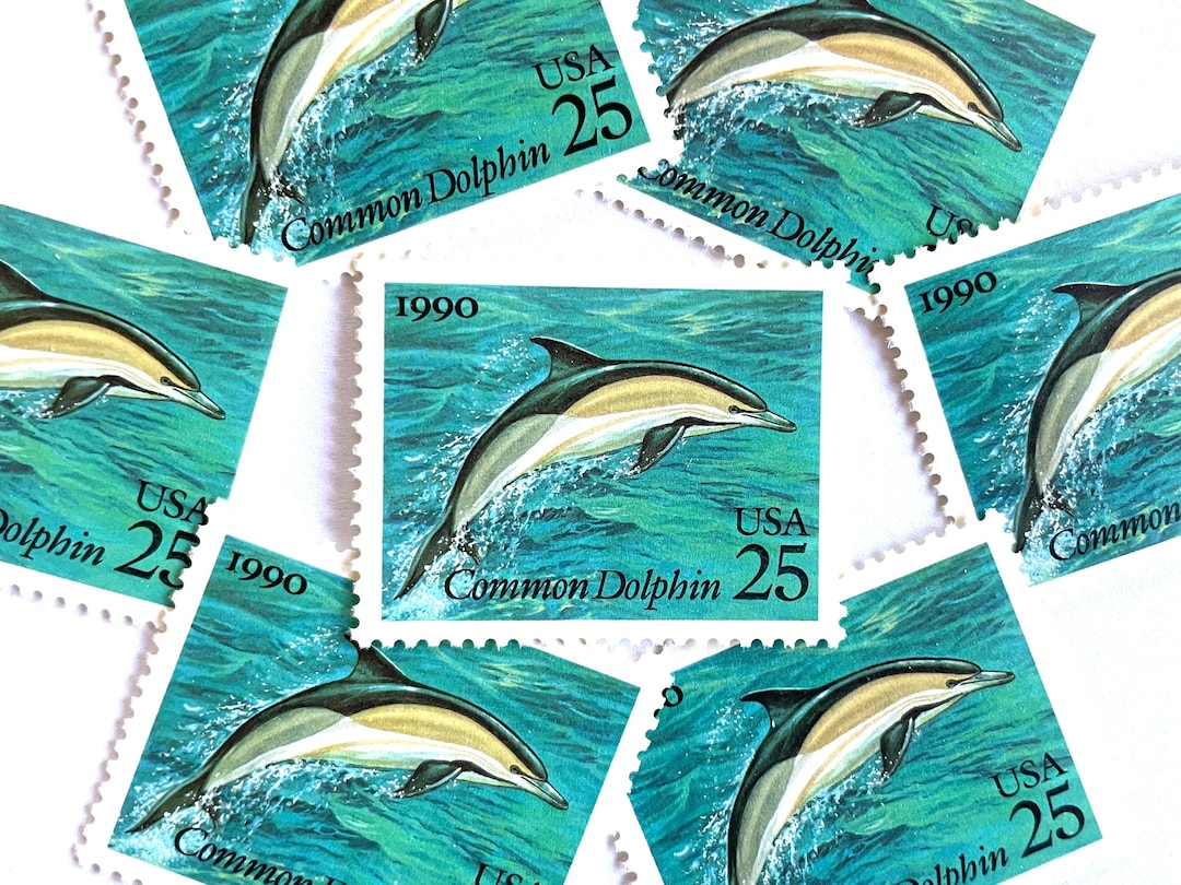 10 Vintage Unused Common Dolphin Stamps / Sea Creatures USPS Postage ...